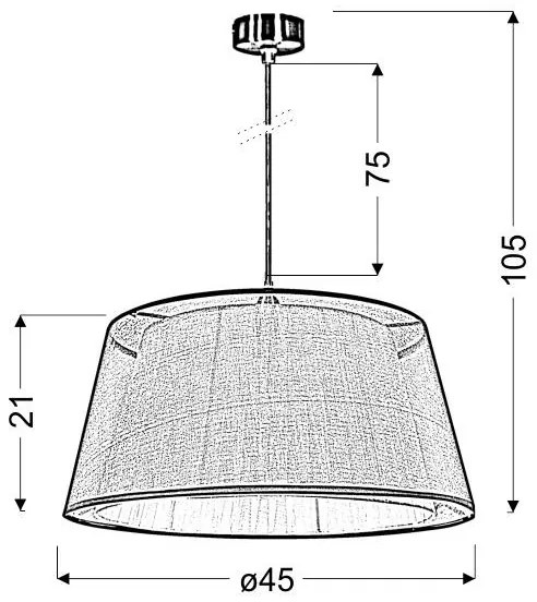 Lustr na lanku CHARLIE 1xE27/60W/230V béžová