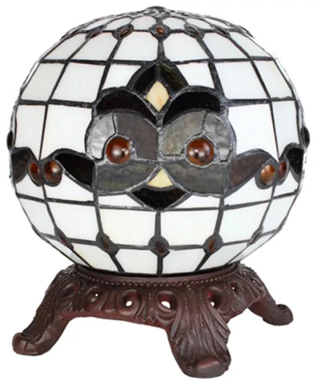 Stolní lampa Tiffany ve tvaru koule Menno – 20x25 cm