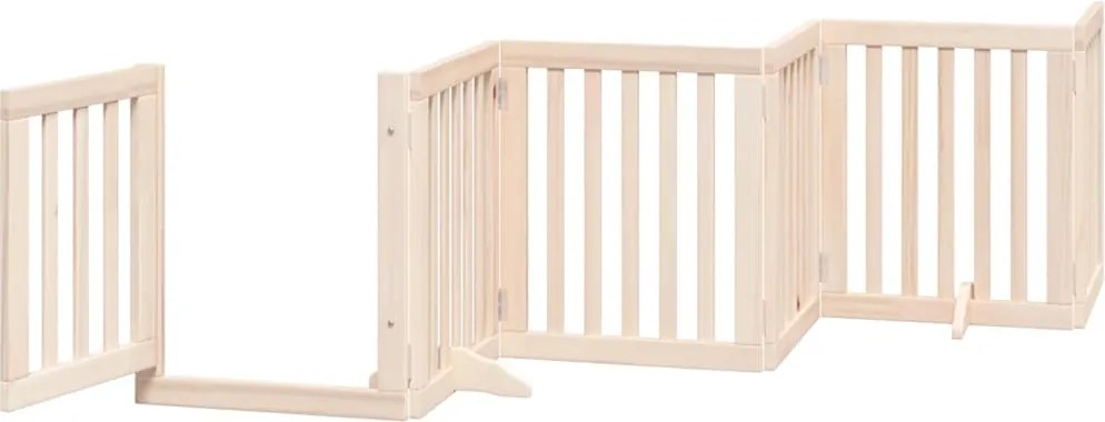 Zábrana pro psy s dvířky skládací 9 panelů 450 cm topol 3155641
