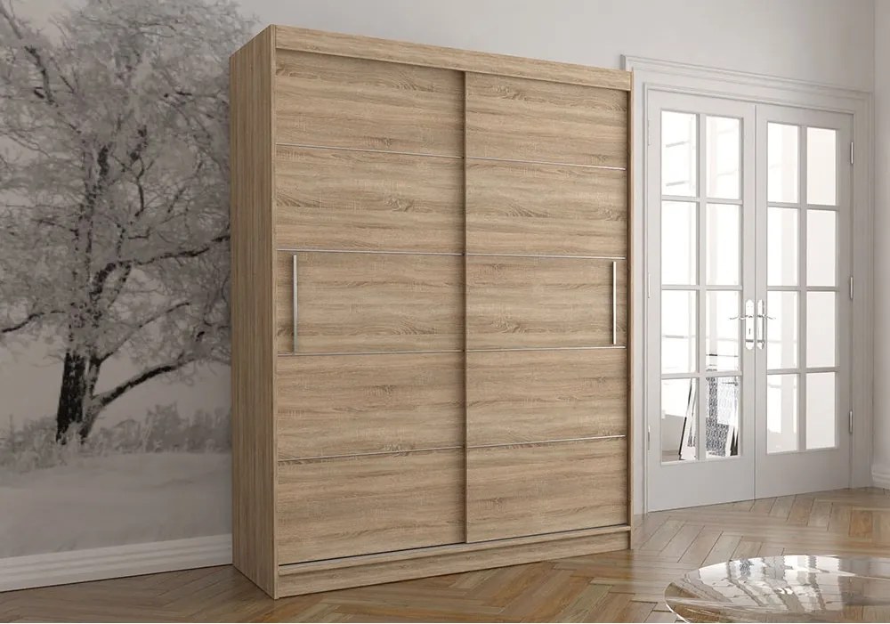 IDZ Šatní skříň Vista bez zrcadla (150 cm) Barva dřeva: Černá + Bílá