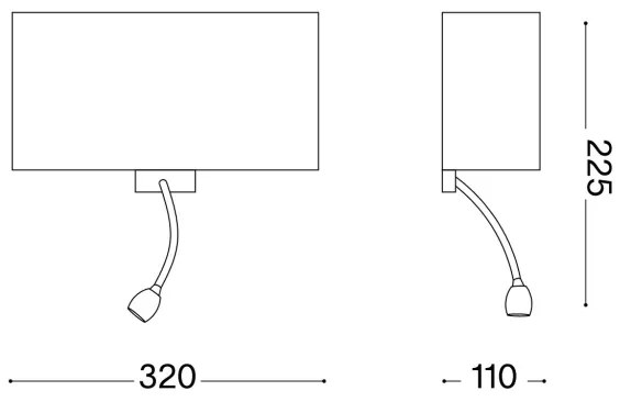 Ideal Lux - LED Flexibilní nástěnná lampa HOTEL 1xE27/60W/230V + LED/1,5W bílá