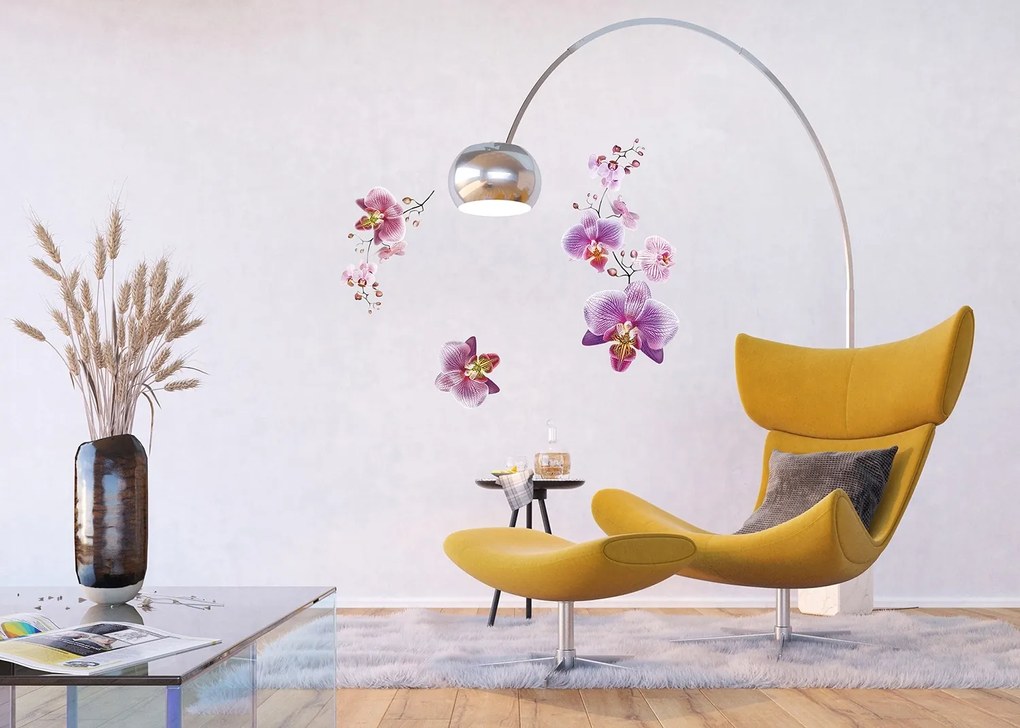 Samolepka na zeď Fialové Orchideje | 65 x 85 cm | DF0466