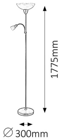 Rabalux 4019 - Stojací lampa PEARL CLASSIC 1xE27/60W+1xE14/40W