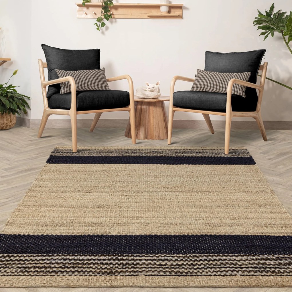Tribeca Design Kusový koberec Passport Natural Charcoal Rozměry: 160x230 cm
