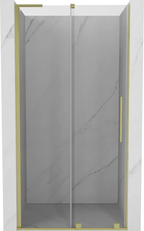 Mexen Velar L, posuvné sprchové dveře do otvoru 90 cm, 8mm čiré sklo, zlatá matná, 871-090-003-01-55