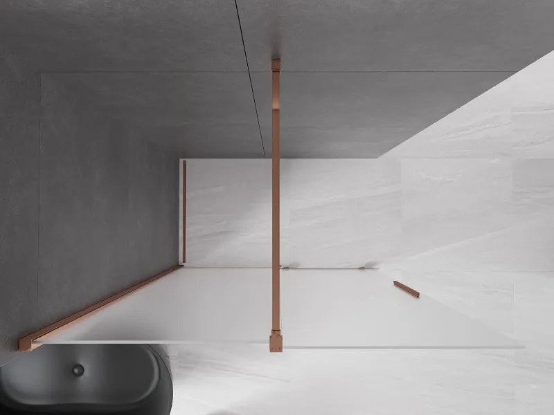 Mexen Velar posuvná sprchová stěna Walk-in 130 x 200 cm, matné sklo 8 mm, růžové zlato - 871-130-000-33-60