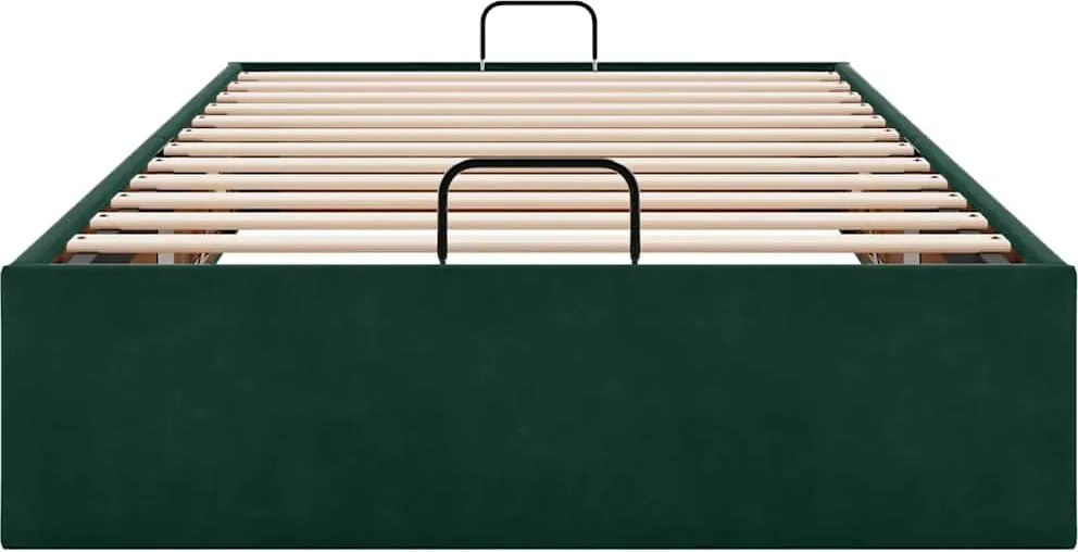 Osmanský rám postele bez matrace tmavě zelené 90x200 cm samet 3310940