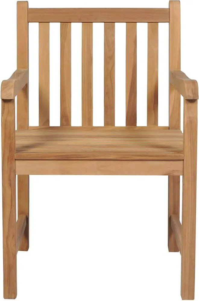 Zahradní židle 4 ks s šedými poduškami masivní teak 3073005