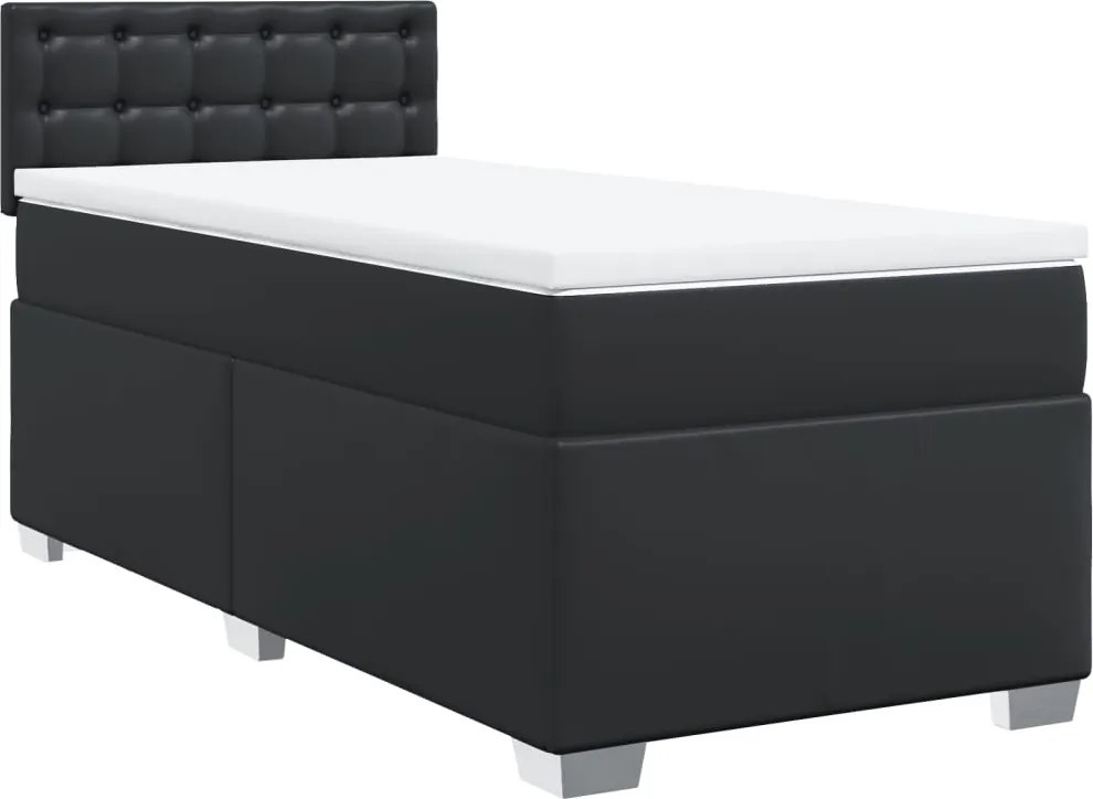 Box spring postel s matrací černá 90x190 cm umělá kůže 3288400