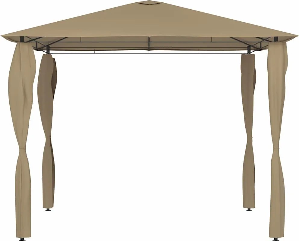Altán s krytými sloupky 3 x 3 x 2,6 m taupe 160 g/m² 313606