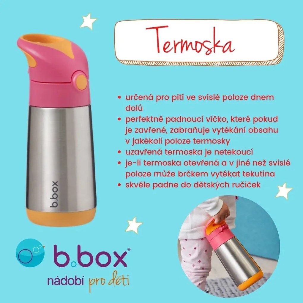 Termoska na pití s brčkem 500 ml - lilac pop