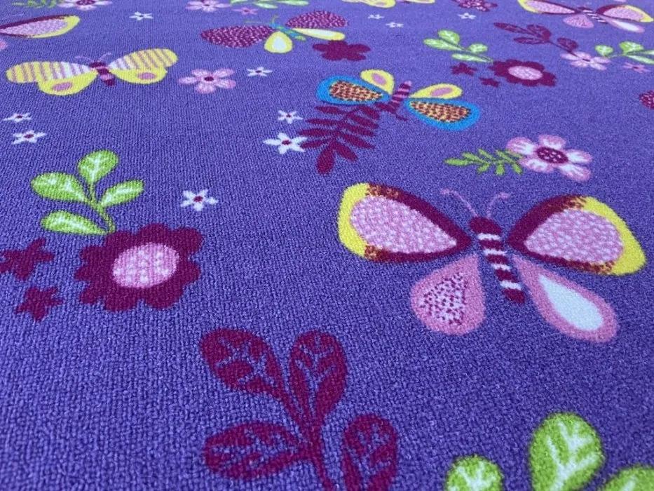 Vopi Dětský koberec Motýlek 5291 fialový 120 x 170 cm
