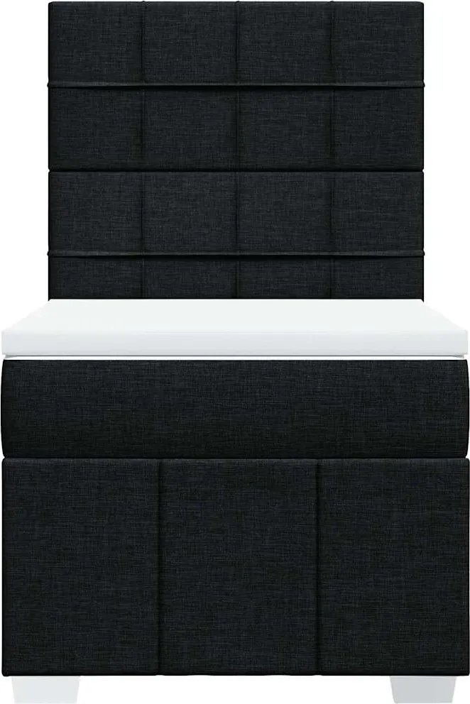 Box spring postel s matrací černá 100 x 200 cm textil 3293881