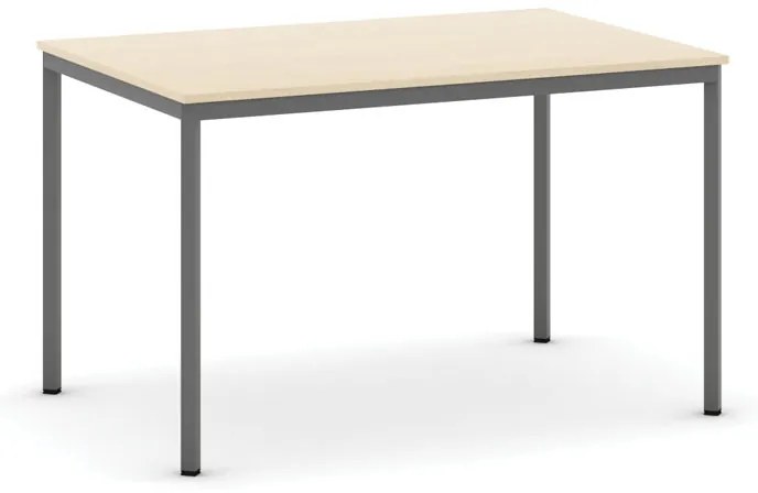 Jídelní stůl, 1200 x 800 mm, deska bílá, podnož tm. šedá