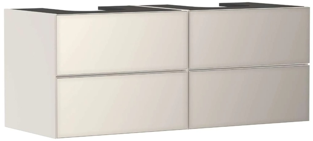 Hansgrohe Xevolos E - Umyvadlová skříňka 137x56x55 cm, 4 zásuvky, matná béžová/metalická béžová 54197790
