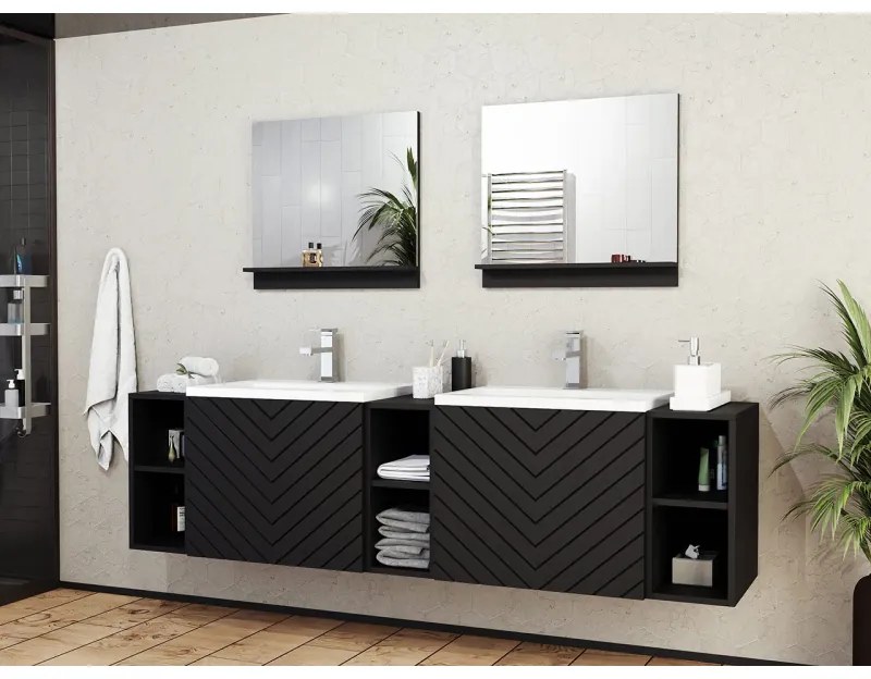 Koupelnová sestava Najrip IV, Sifon k umyvadlu: ne, Barva dřeva: černá