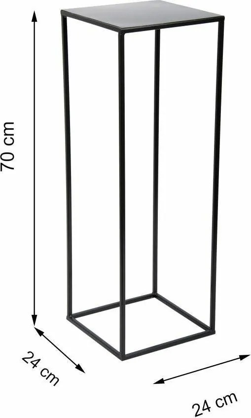 STOJAN NA KVĚTINÁČ SIMPLE 70X24X24 CM ČERNÁ