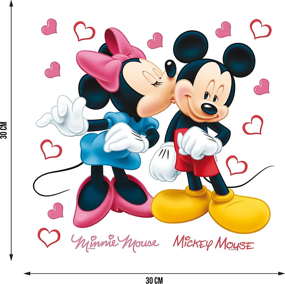 Dětská samolepka DISNEY MICKEY &amp; MINNIE 30x30 cm