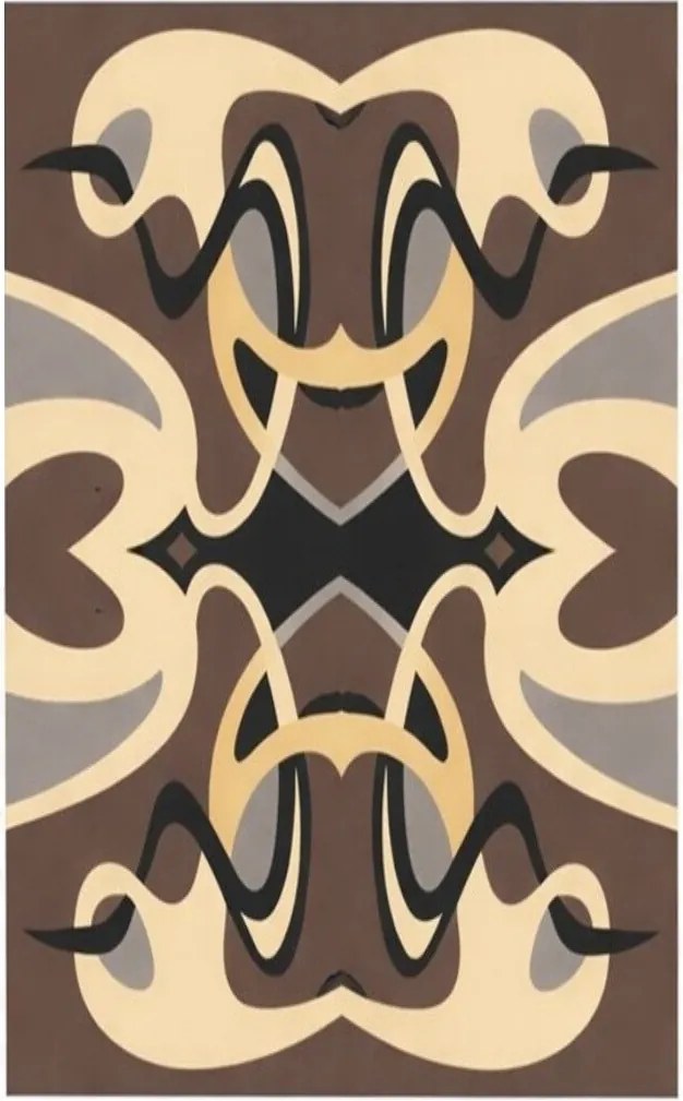 GDmats, Designový kusový koberec Art nouveau, 130x170, hnědá, obývací pokoj