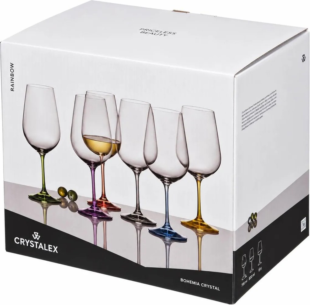 Crystalex Sklenice na víno Viola Rainbow 550 ml 6 ks