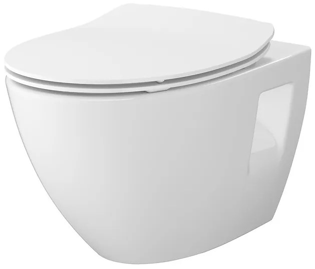 Cersanit Moduo, System50 MECH podomítkový rám + závěsná wc mísa Moduo Plus CleanOn + černé tlačítko MOVI II, S701-766