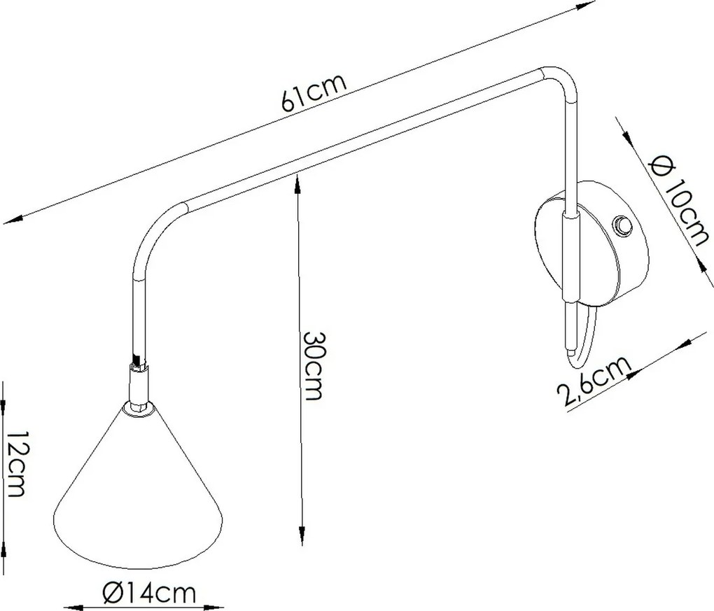 Sollux Lighting Nástěnné svítidlo NOX 1 olivově zelené s vypínačem