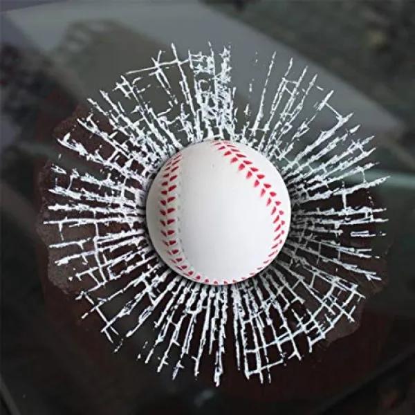 UD 3D Samolepka - rozbité sklo, tenisový míček
