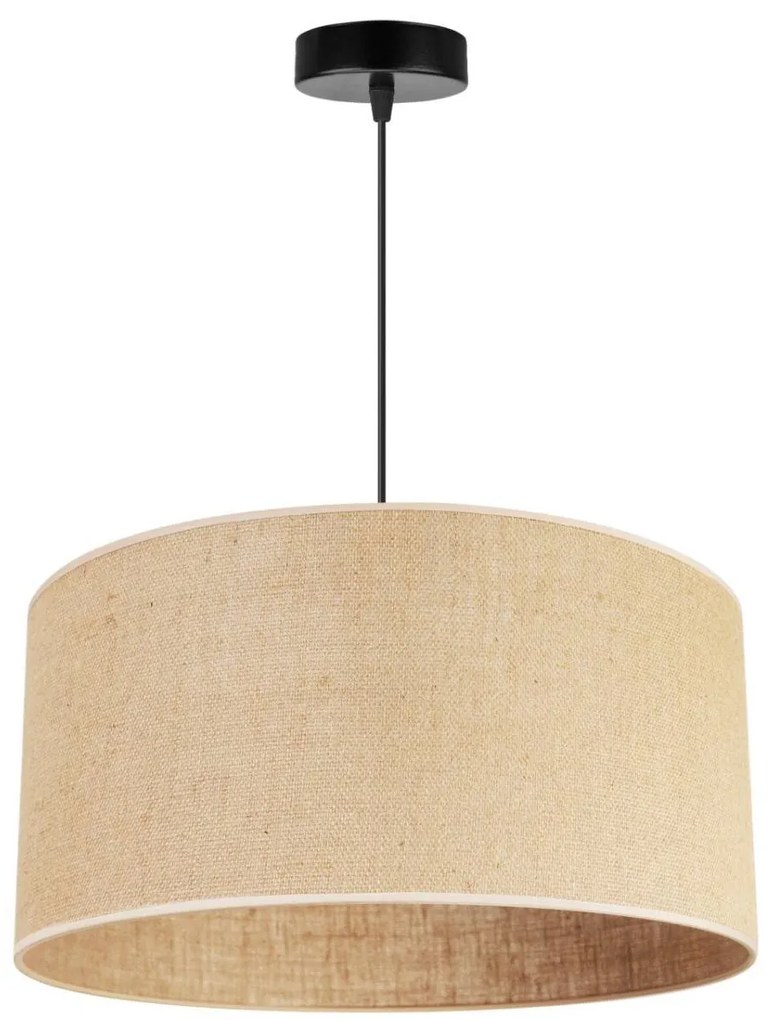 Závěsné svítidlo Juta, 1x jutové stínítko, (výběr ze 2 barev konstrukce), (fi 45cm)