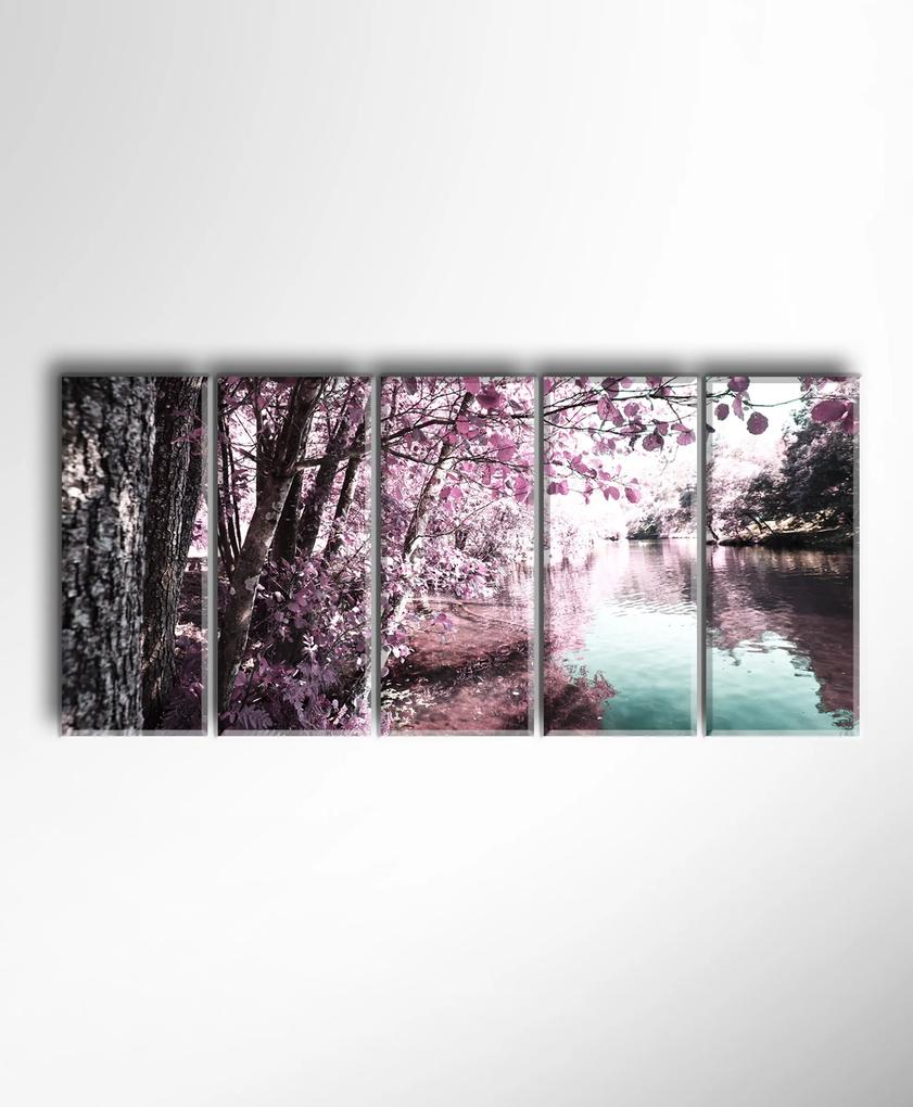 Malvis ® Obraz Jarní řeka ROZMĚR (šířka x výška): čtyřdílný čtverec 80x80 cm