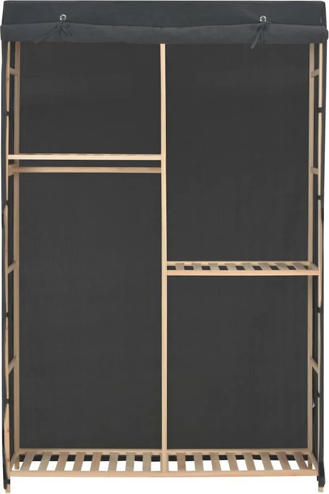Šatní skříň se 3 policemi šedá 110 x 40 x 170 cm textil 248188