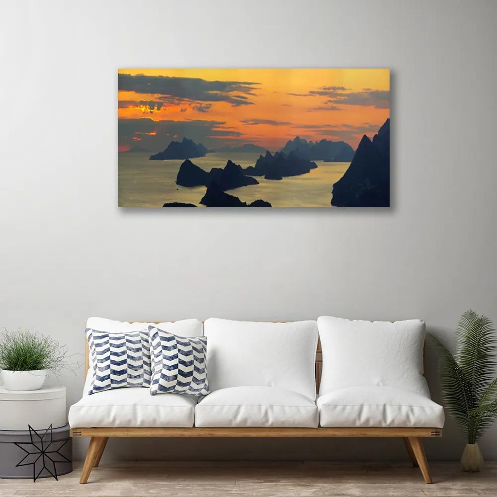 Obraz na plátně Moře Skály Hory Krajina 120x60 cm
