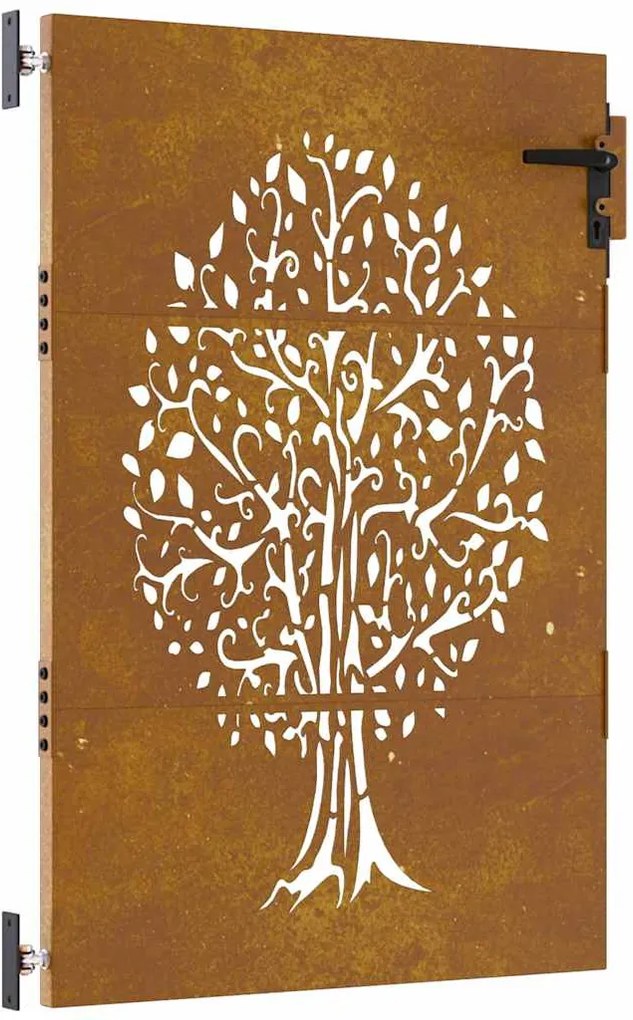 Zahradní branka 85 x 125 cm z cortenové oceli, design stromu 153210