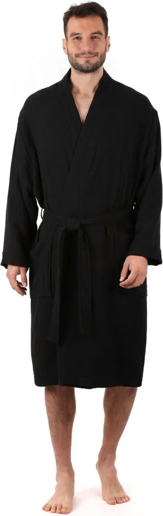 Mušelínový župan Dacca Black 12 24 9999 unisex - XL