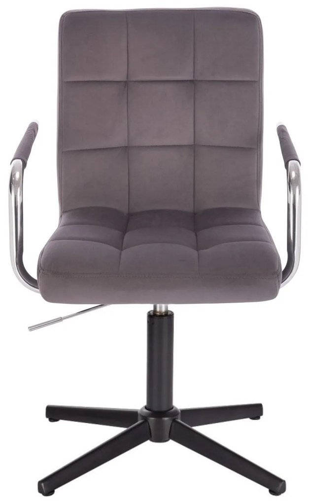LuxuryForm DESIGN Otočná židle VERONA VELUR na černém kříži - tmavě šedá