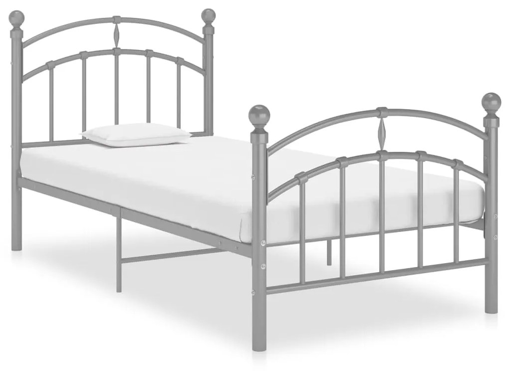 Rám postele šedý kov 90 x 200 cm - Default Title