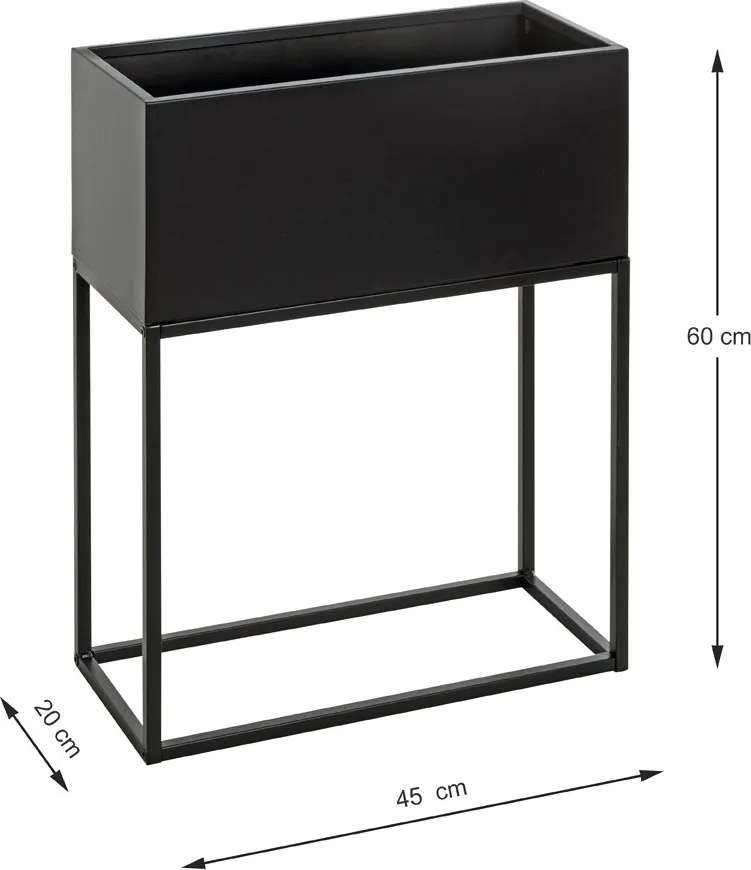 Stojan na kytky Flora 45x20 cm, černý