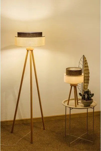 Brilagi - LED Stolní lampa BOHO STYLE 1xE27/15W/230V krémová/hnědá