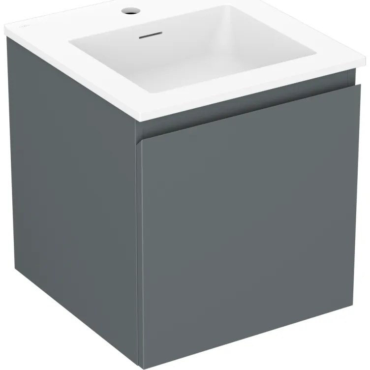 Mexen Orio koupelnová skříňka 45 cm s umyvadlem Otis, 1 zásuvka, grafit mat/bílá mat - 91A10-04547-1-BF66-W18M01