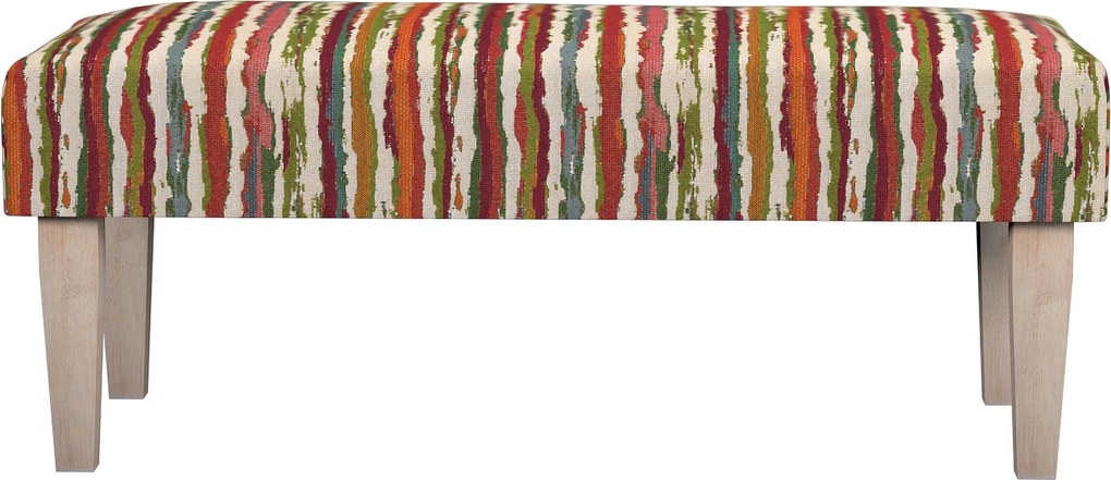 Dlouhá lavička 100x40cm barva vícebarevná látka pletený vzor, vzorované