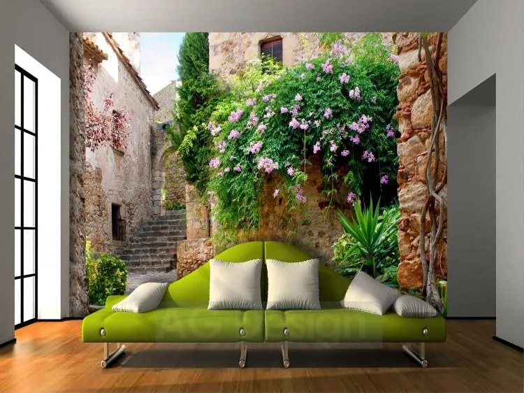 AG Design Čtyřdílná vliesová obrazová tapeta Španělská zahrada FTN xxl 1145, rozměr 360 x 270cm