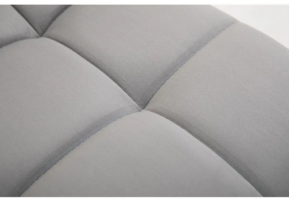 LuxuryForm DESIGN Barová židle TOLEDO VELUR na černé kulaté podstavě - světle šedá