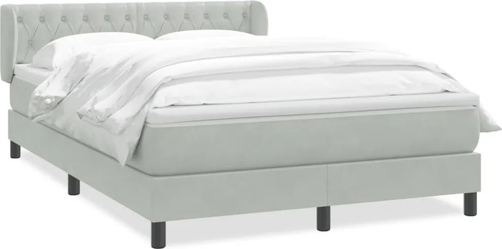 Box spring postel s matrací světle šedá 160x210 cm samet 3317781