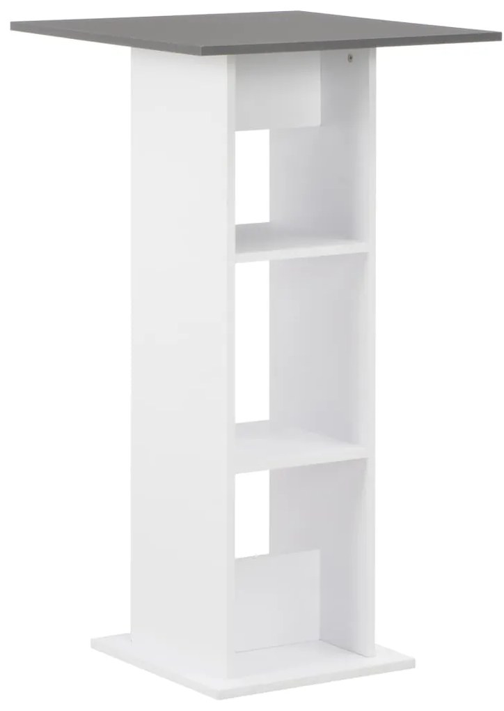 280210 vidaXL Barový stůl bílý a antracitově šedý 60 x 60 x 110 cm