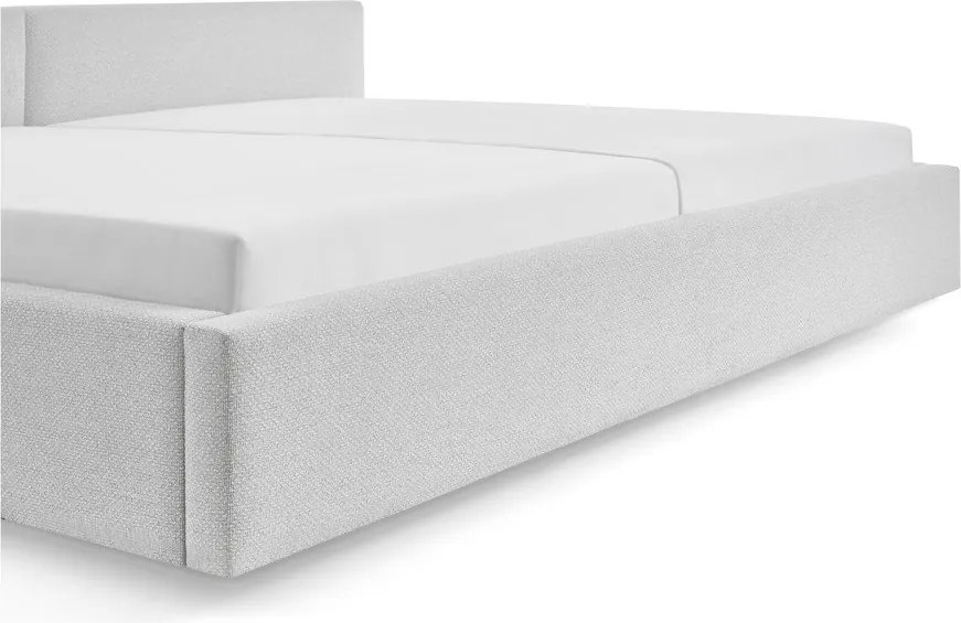 Šedá čalouněná dvoulůžková postel s úložným prostorem s roštem 200x240 cm Cube – Meise Möbel