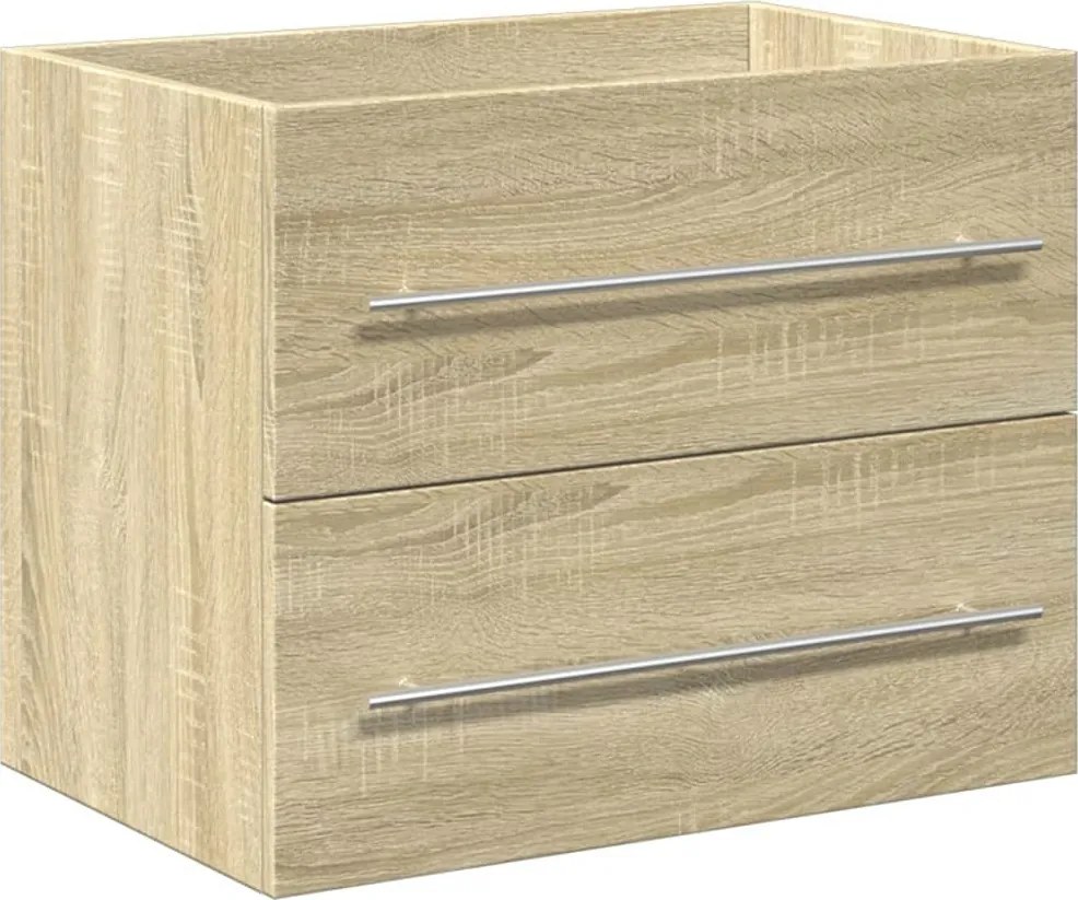 vidaXL Skříňka se zápustným umyvadlem dřevotříska [3325046] Barva: šedá sonoma