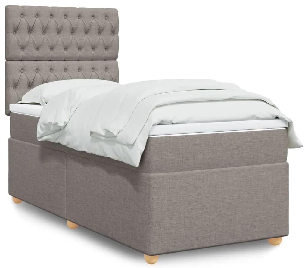 Box spring postel s matrací taupe 80x200 cm textil 3291118