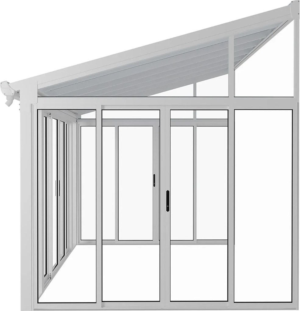 Juskys Zimní zahrada s akrylátovým zasklením Barva: tmavě šedá, Velikost: 550 × 300 cm