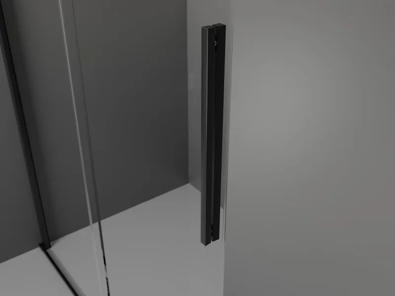 Mexen Velar L, sprchový kout s posuvnými dveřmi 120 x 110 cm, 8mm sklo námraza, černá matná, 871-120-110-33-70