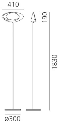Artemide Cabildo terra, designová stojací lampa se stmívačem, 44W LED 2700K, výška: 183 cm