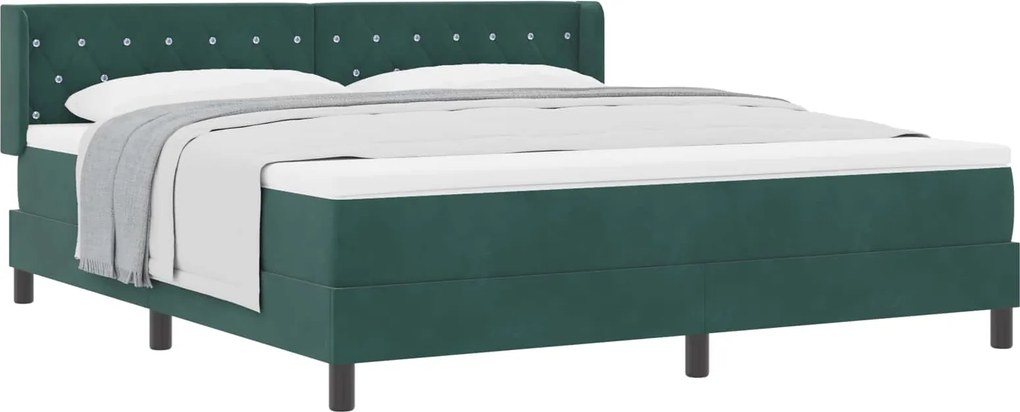 Postel s boxspringem s čelo Tmavě zelená 200 x 180 cm samet 3341429